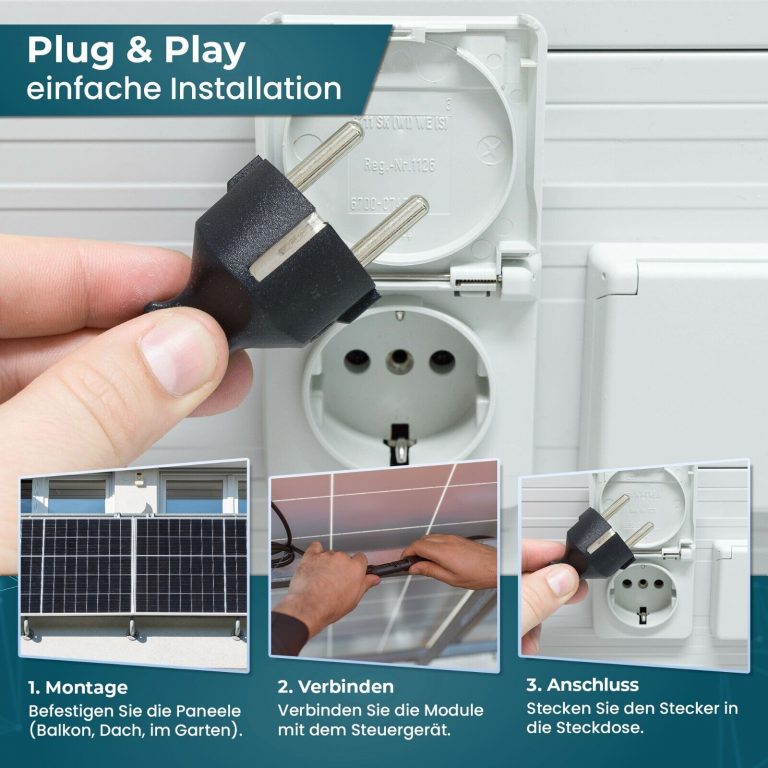 Kit pannelli solari da 820w fotovoltaico da balcone plug & play a spina pronto all'uso